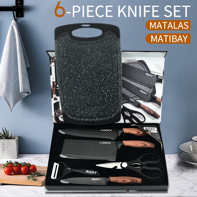 【Gift Pack】Knife Set 6 Piece Knife Set Nonstick Coated High Quality ...