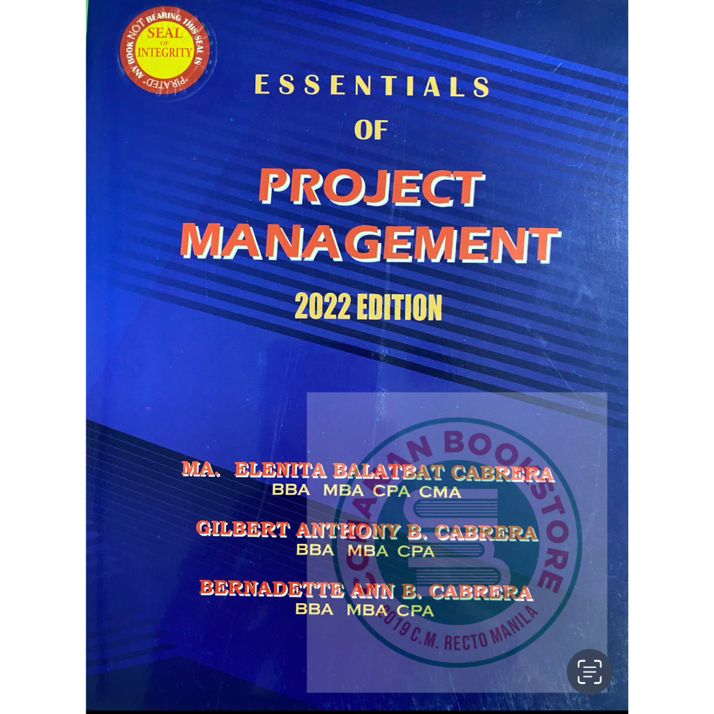 Essentials of Project Management 2022 by Ma. Elenita Cabrera | Shopee ...