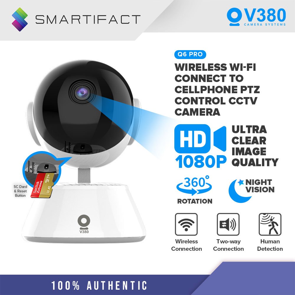 V380 Q6 Pro CCTV Camera Wifi Connect to Cellphone 1080P Smart Home ...