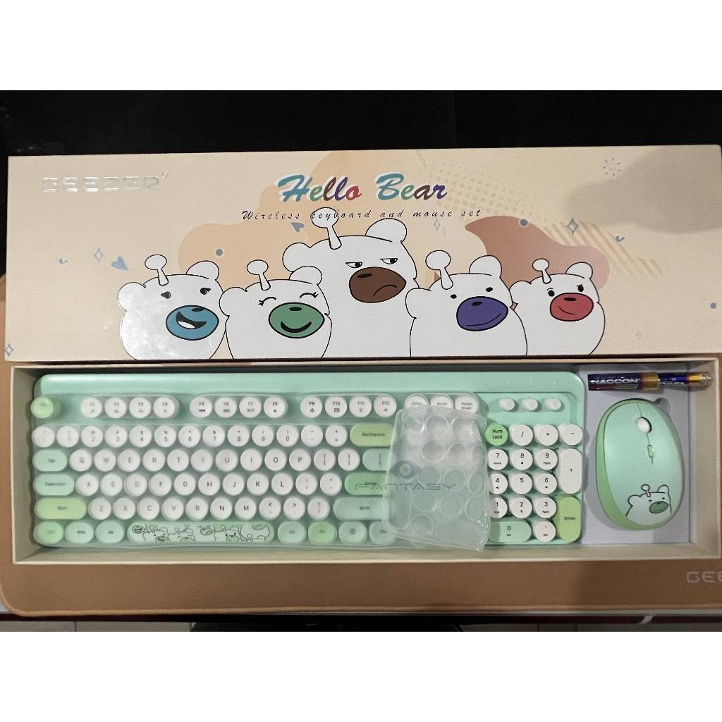 MOFii GEEZER Hello Bear Original Illustration Office Keyboard and Mouse ...