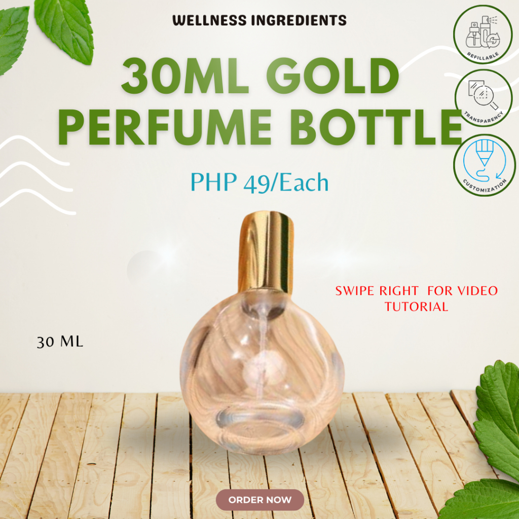 30ml gold PERFUME bottle (Crimp) | Shopee Philippines