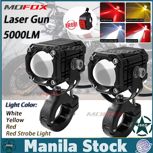 MOFOX K1 Laser Gun Mini Driving Light Motorcycle LED Lights High/Low ...