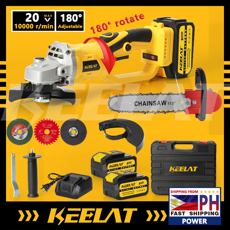 KEELAT KAG006 180°Rotatable Angle Grinder Cordless 3 Gears Variable ...