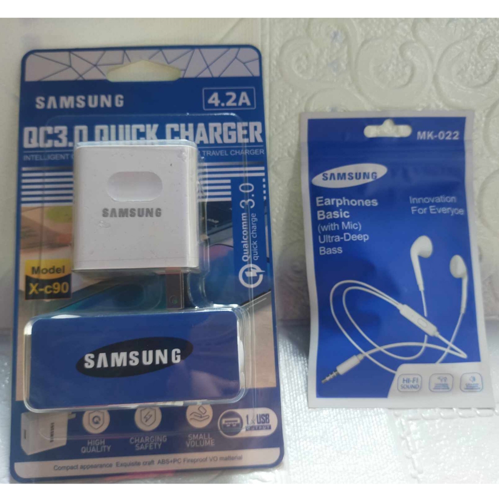 Samsung X-C90 4.2A USB Micro Cable QC3.0 With Free Earphone | Shopee ...