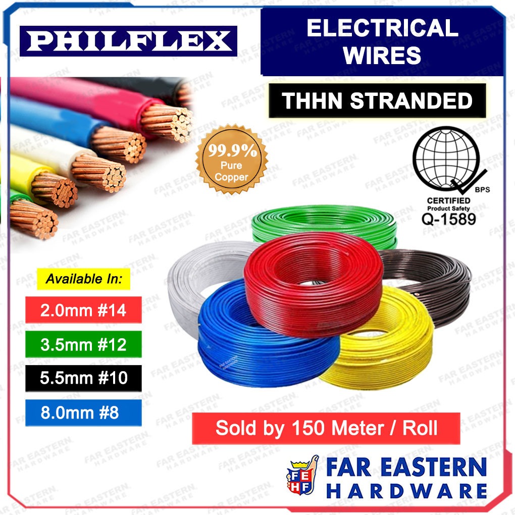 Electrical Wires THHN Stranded Cable #14 | #12 | #10 | #8 SOLD BY 150m ...
