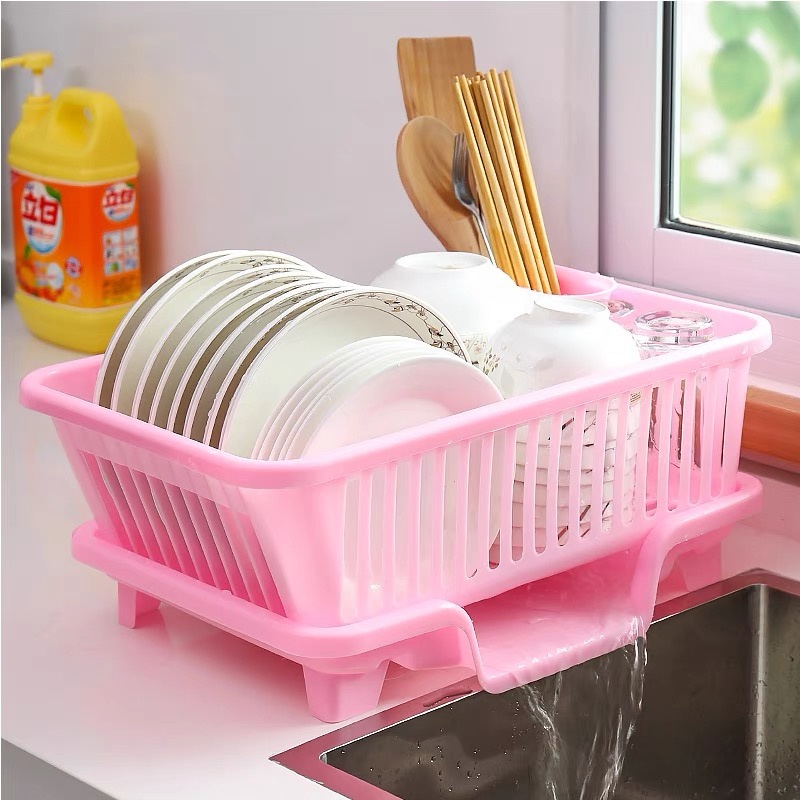 LS Plastic Drainer Holder Kitchen Dish Bowl Plate Drying Utensils Rack ...