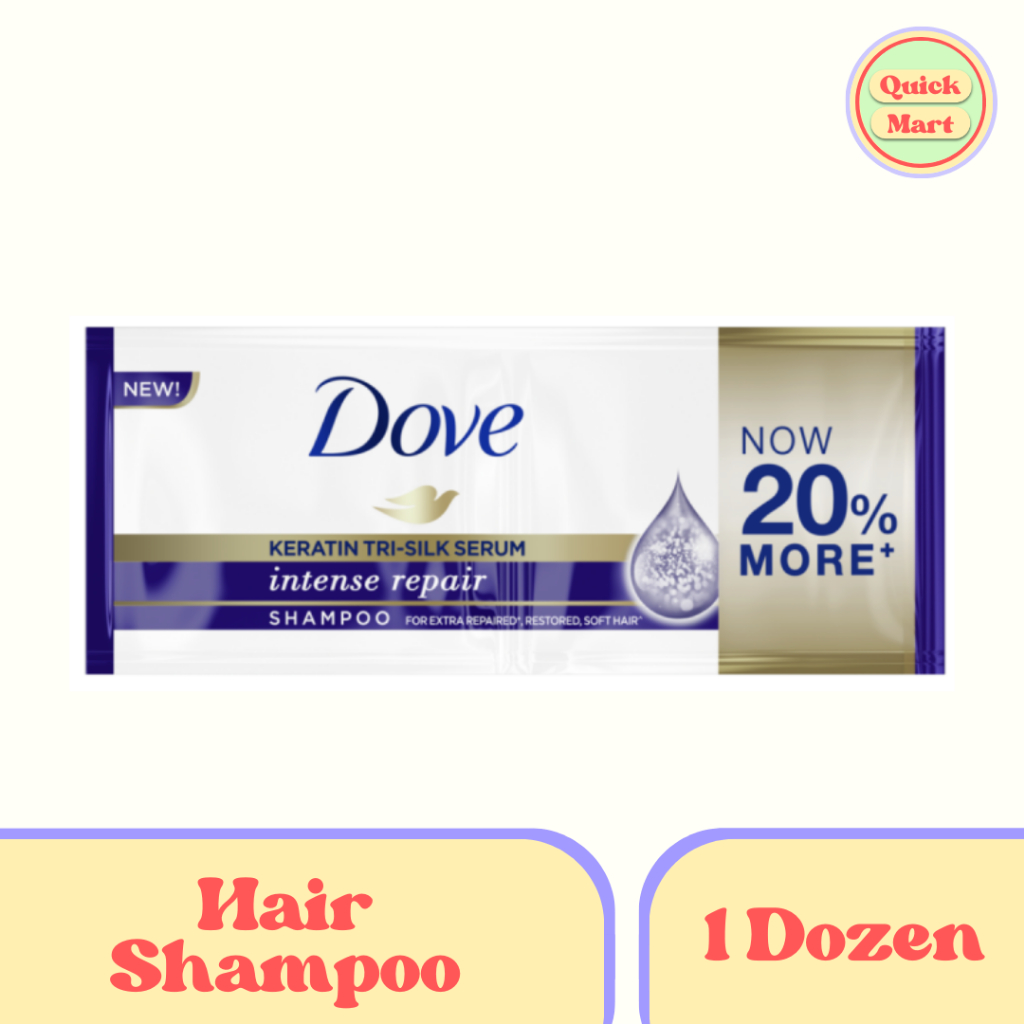 Dove Tri-Silk Serum Intense Repair Hair Shampoo 12mL (11+1 Sachets ...