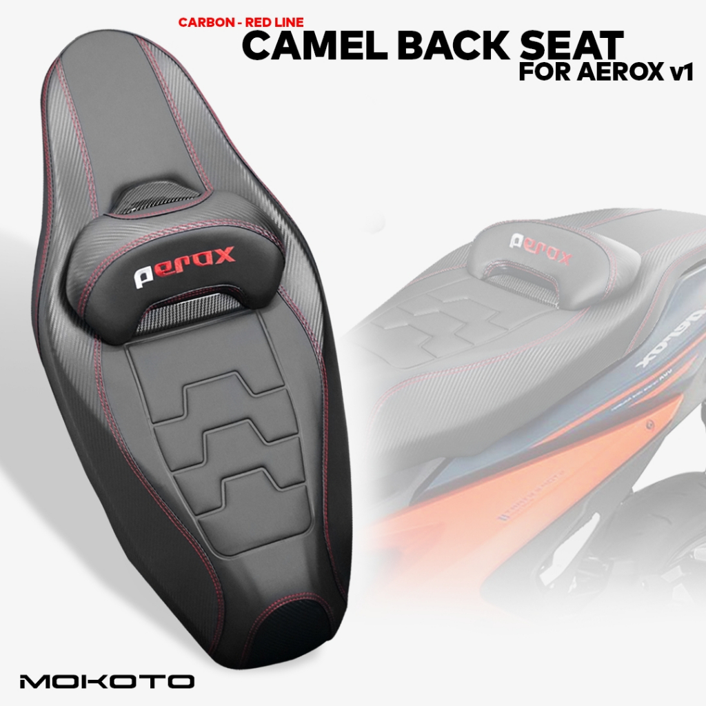 YAMAHA AEROX V1 CAMEL BACK SEAT ASSEMBLY WITH EMBROID LOGO AND CARBON DESIGN / DELUXE COMFORT ...