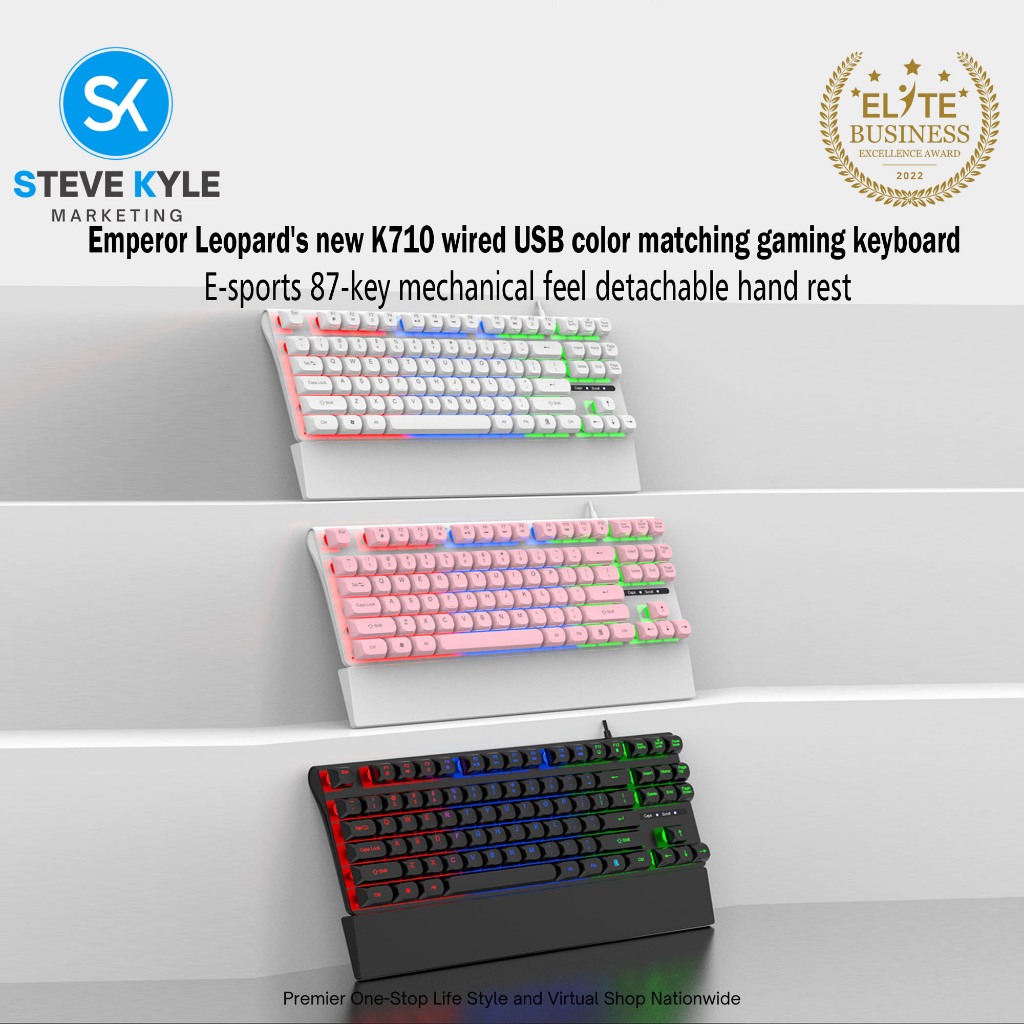 K710 Luminous Mechanical Gaming Keyboard 87 Keys With Removable Usb ...