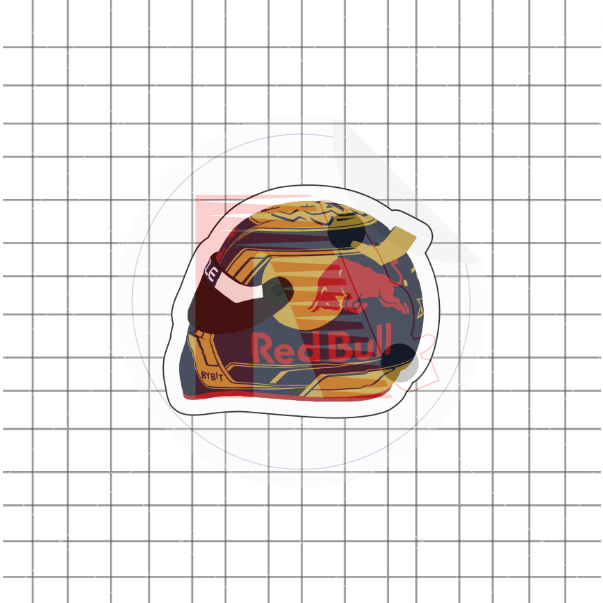 Max Verstappen 3rd World Championship Helmet Sticker - RED BULL / MATTE ...