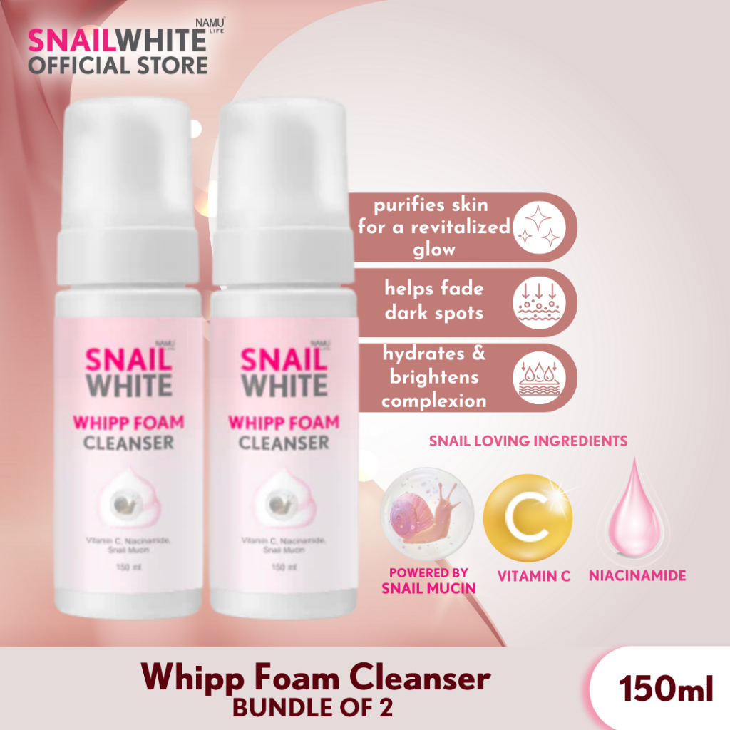 SNAILWHITE Whipp Foam Cleanser, Bundle of 2 | Shopee Philippines