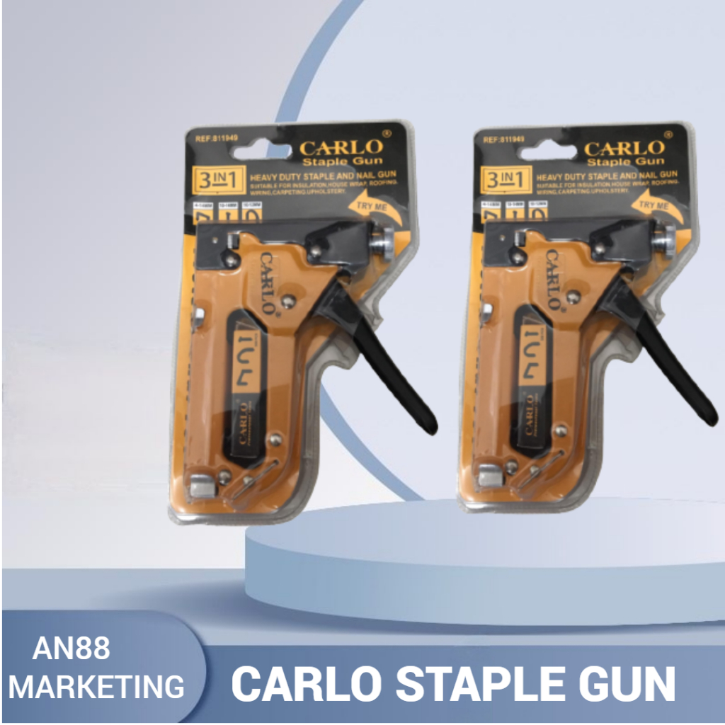 Original 3 in 1 Staple Gun Tacker Tucker w/ Staple Wire Included (CARLO ...
