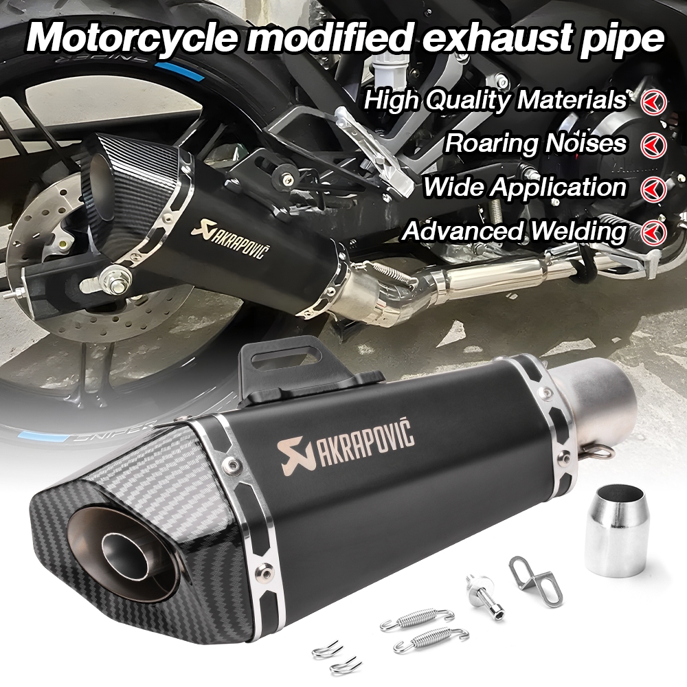 Spot 38-51mm Akrapovic Slant Exhaust Pipe Premium Stainless Steel ...