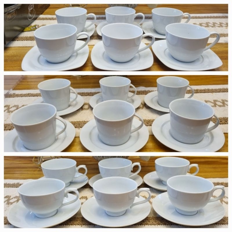 12pcs( 6pcs cup and 6pcs sauccer gift ceramic set) | Shopee Philippines
