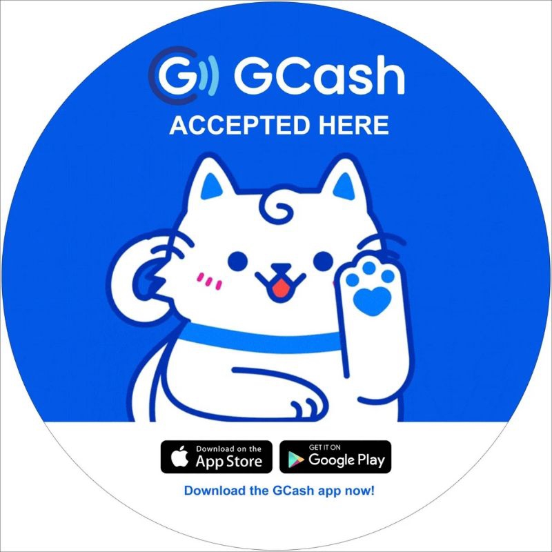 Gcash Accepted here Vynil sticker waterproof 8 diamer,gcash cash in ...