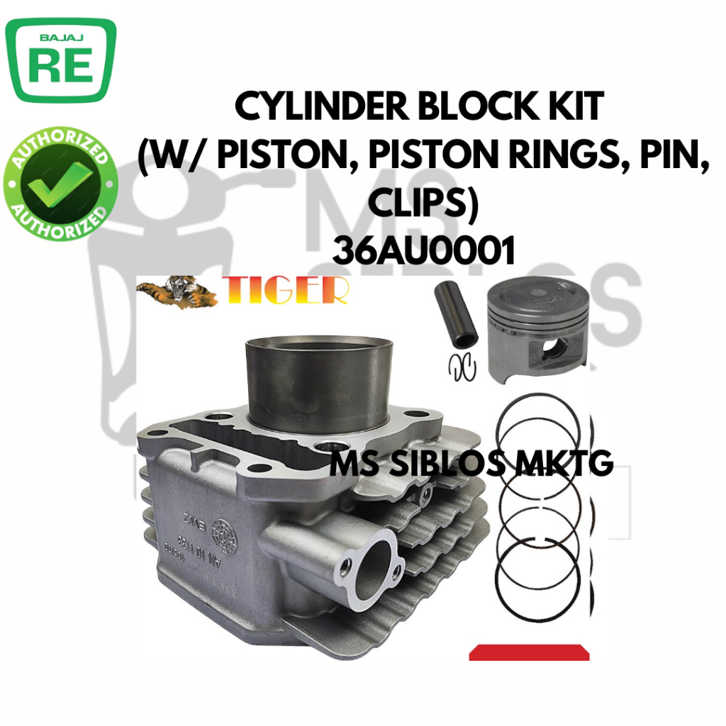 BAJAJ RE GENUINE PARTS CYLINDER BLOCK KIT / BORE KIT (36AU0001 ...