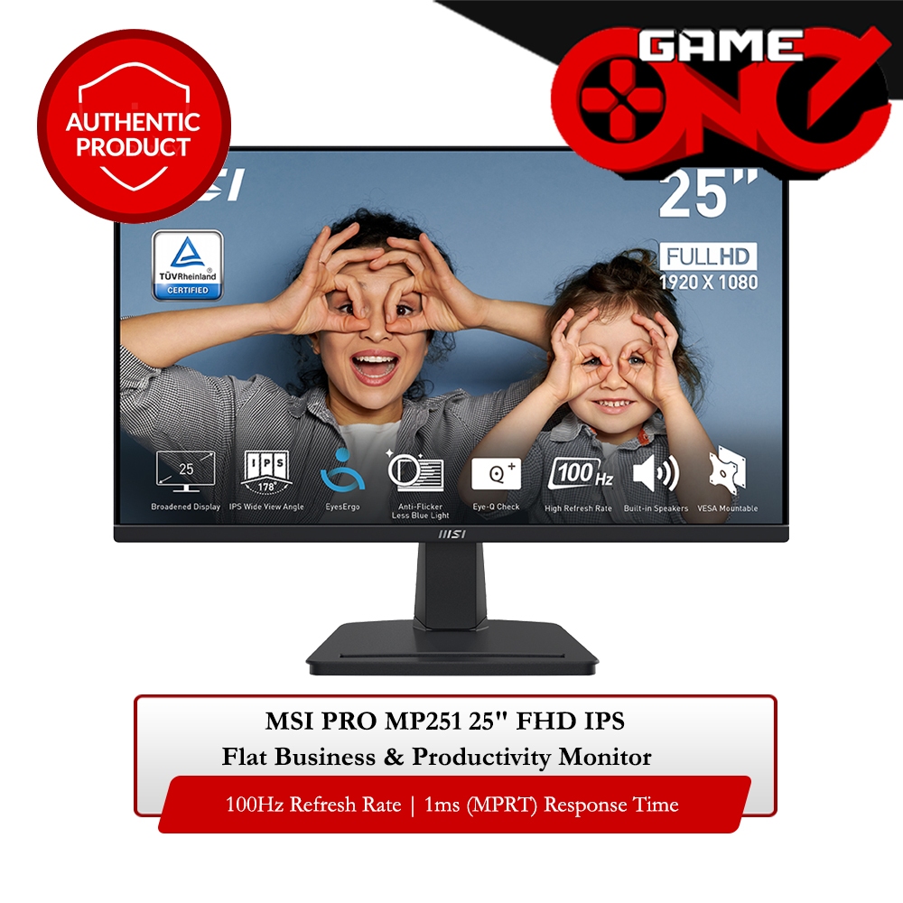 MSI PRO MP251 25" FHD IPS 1ms (MPRT) Flat Business & Productivity ...