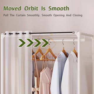 Multifunction Wardrobe Sliding Curtain Wardrobe Clothes Storage Cabinet ...
