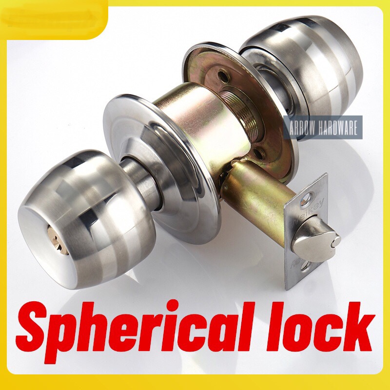 Double lock door knob Set Stainless Door Lock door knob [with 3pcs Keys ...