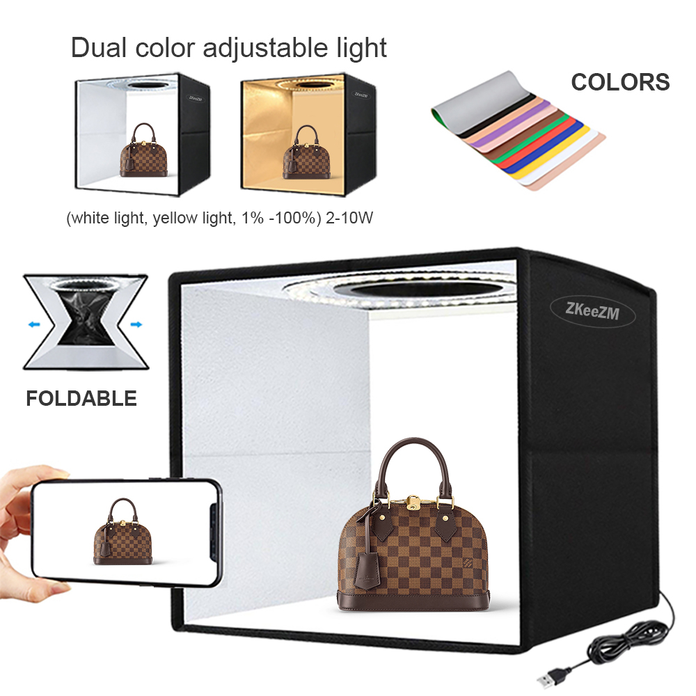 ZKeezm 40cm Folding Portable Ring Light Photo Lighting Studio Mini ...