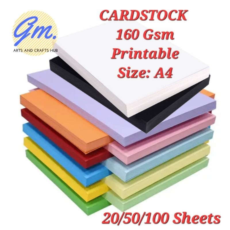 CARDSTOCK A4 Size 160gsm 100 sheets/ 50 sheets / 20 sheets Assorted ...