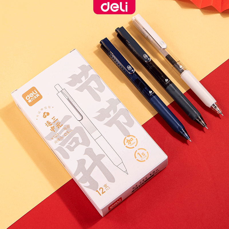Deli V101 Press Writing Test Gel Pen Large Capacity Quick-drying 0.5mm ...