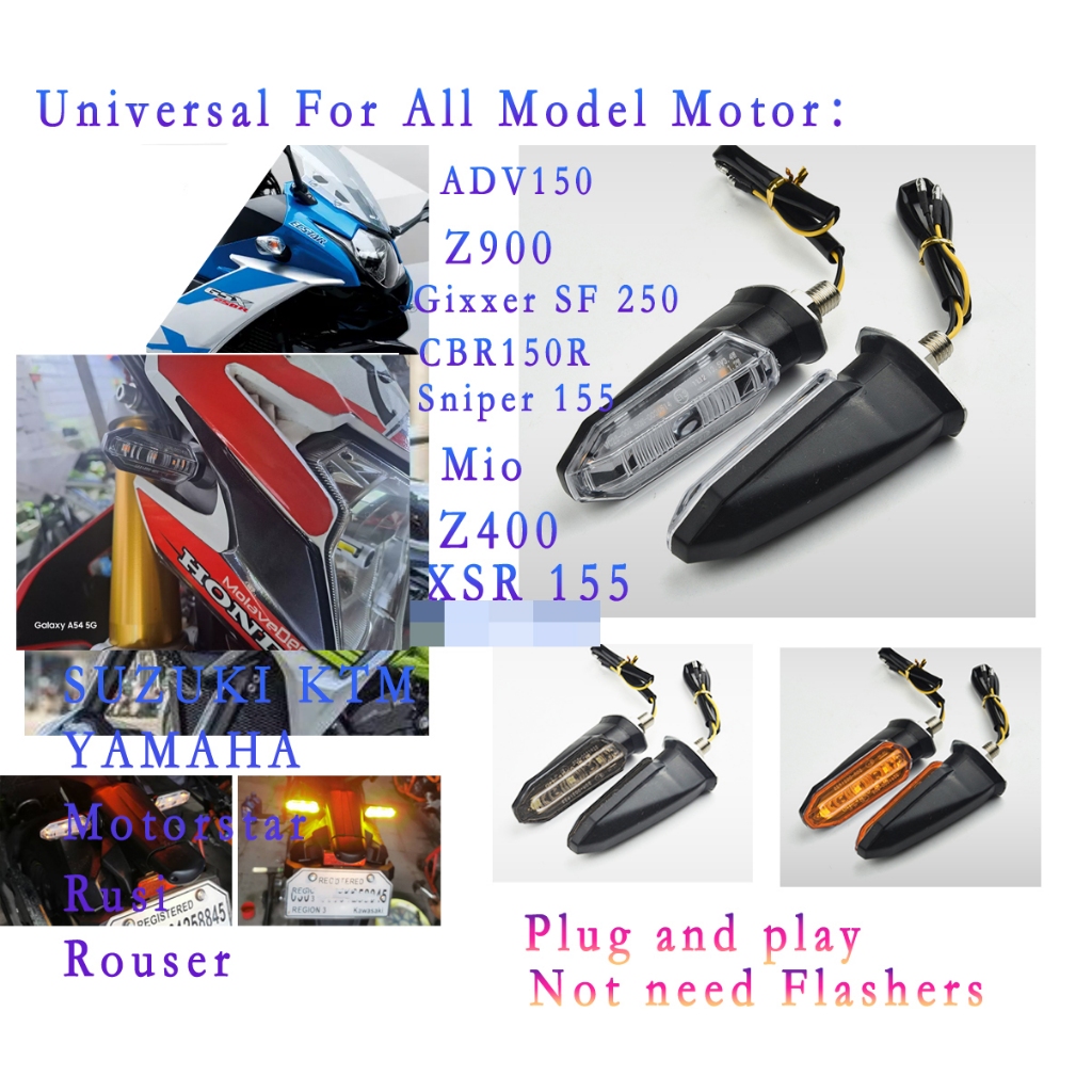 MOTO 2 pcs Turn Signal Light HONDA YAMAHA XRM 150 XRM125 CBR150R Click ...