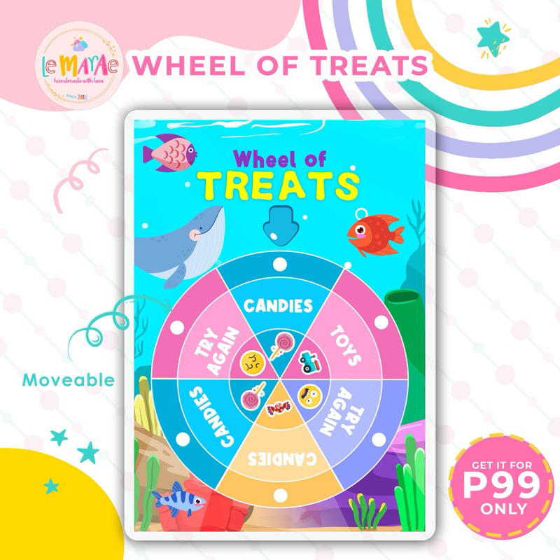 WHEEL OF TREATS GIFTS Laminated Movable Charts for Christmas Party ...