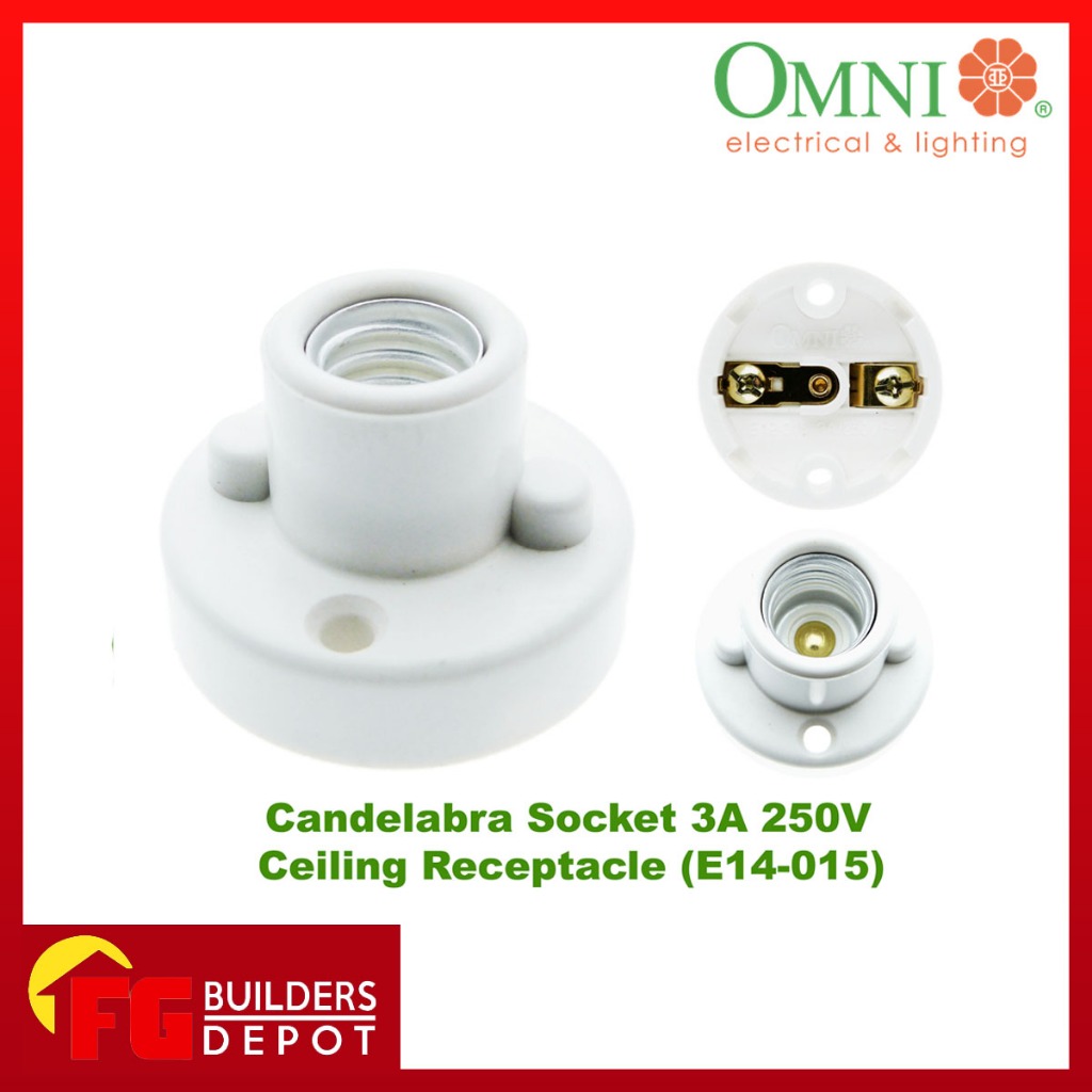 OMNI E14 CANDELABRA SOCKET E14 015 3A 250V IN BLISTER PACK | Shopee ...