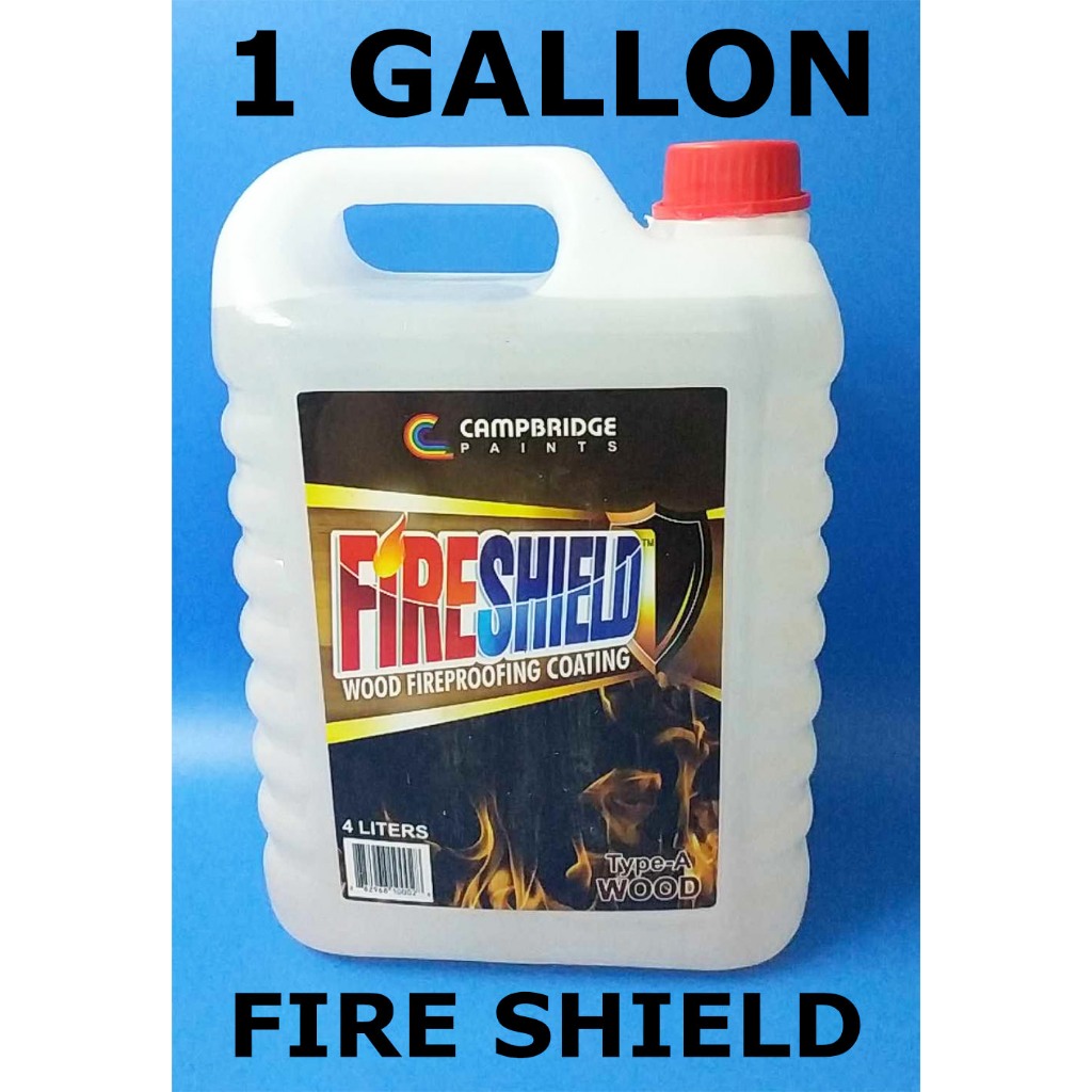 ( 4 LITER ) ORIGINAL CAMPBRIDGE FIRESHIELD WOOD FIRE PROOFING COATING == 1 GALLON == FIRE SHIELD ...
