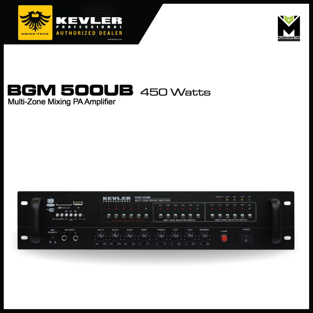 Kevler BGM-500UB 450W Multi Zone Mixing Amplifier | Shopee Philippines