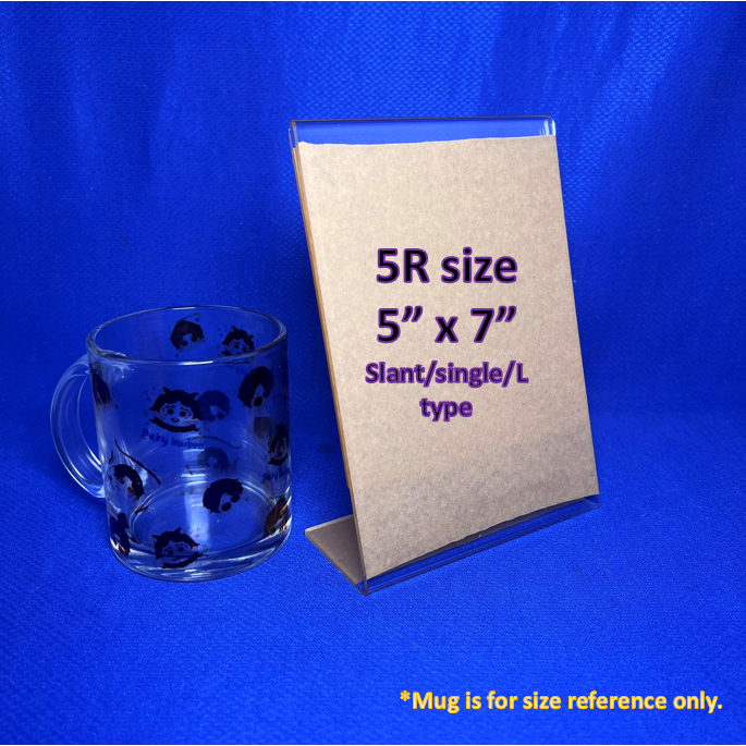 Clear Acrylic Stand [5R - 5" x 7"] Single/Slant/L Type-Portrait Sign ...