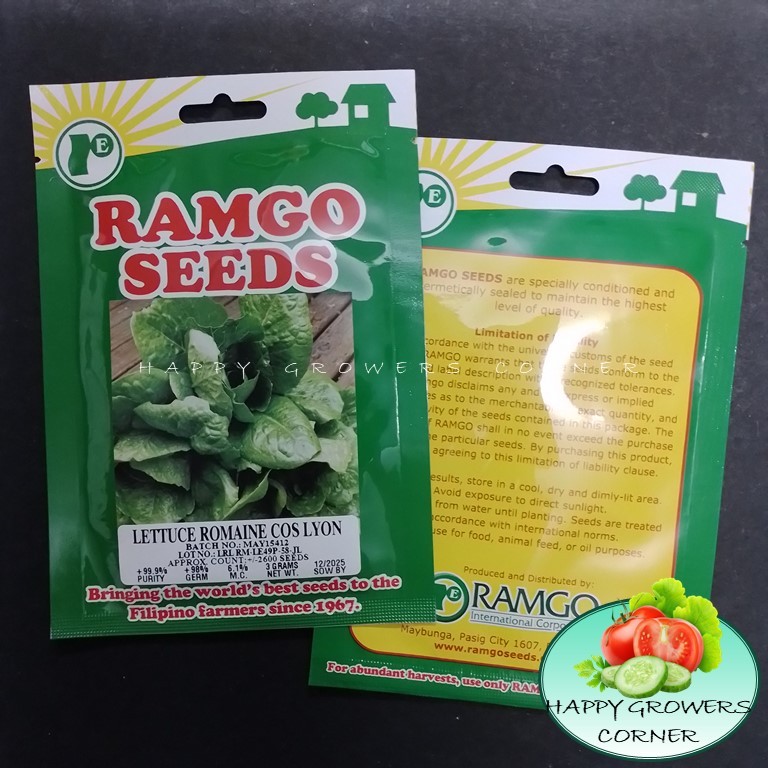 LETTUCE ROMAINE COS LYON (3 GRAMS/ +/- 2,600 SEEDS) RAMGO SEEDS ...