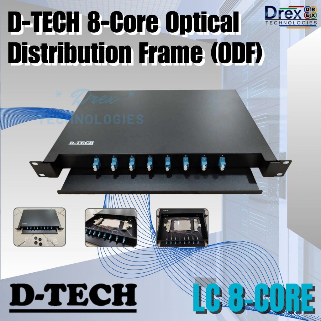 D-TECH LC ODF-8 Optical Distribution Frame 8 Core With 16pcs LC/UPC ...