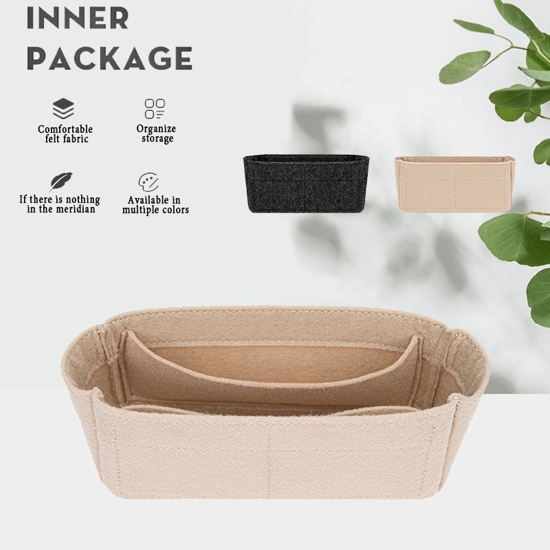 Felt Cloth Insert Bag Organizer Women Fits For Baguette Makeup Tote ...