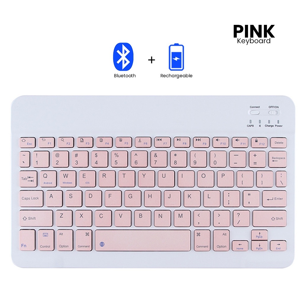 Wireless Keyboard and Mouse 10 inch Macaron Colors for Phone Laptop ...