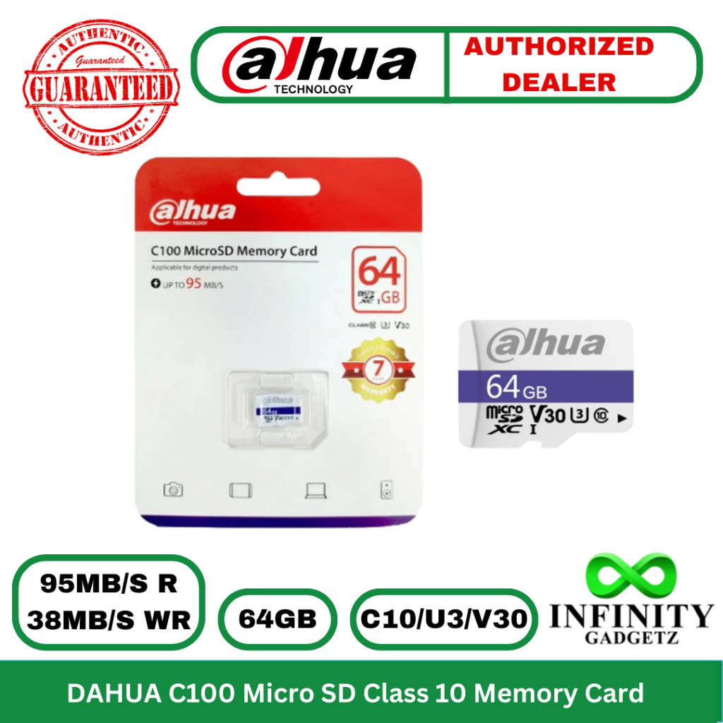 DAHUA C100 64GB Micro SD Class 10 Memory Card TF-C100/64GB | Shopee Philippines