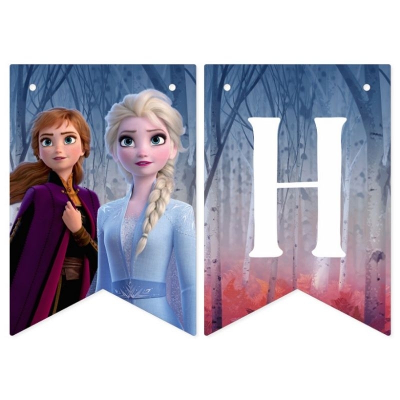 Frozen ana and elsa theme customized happy birthday banner | Shopee ...