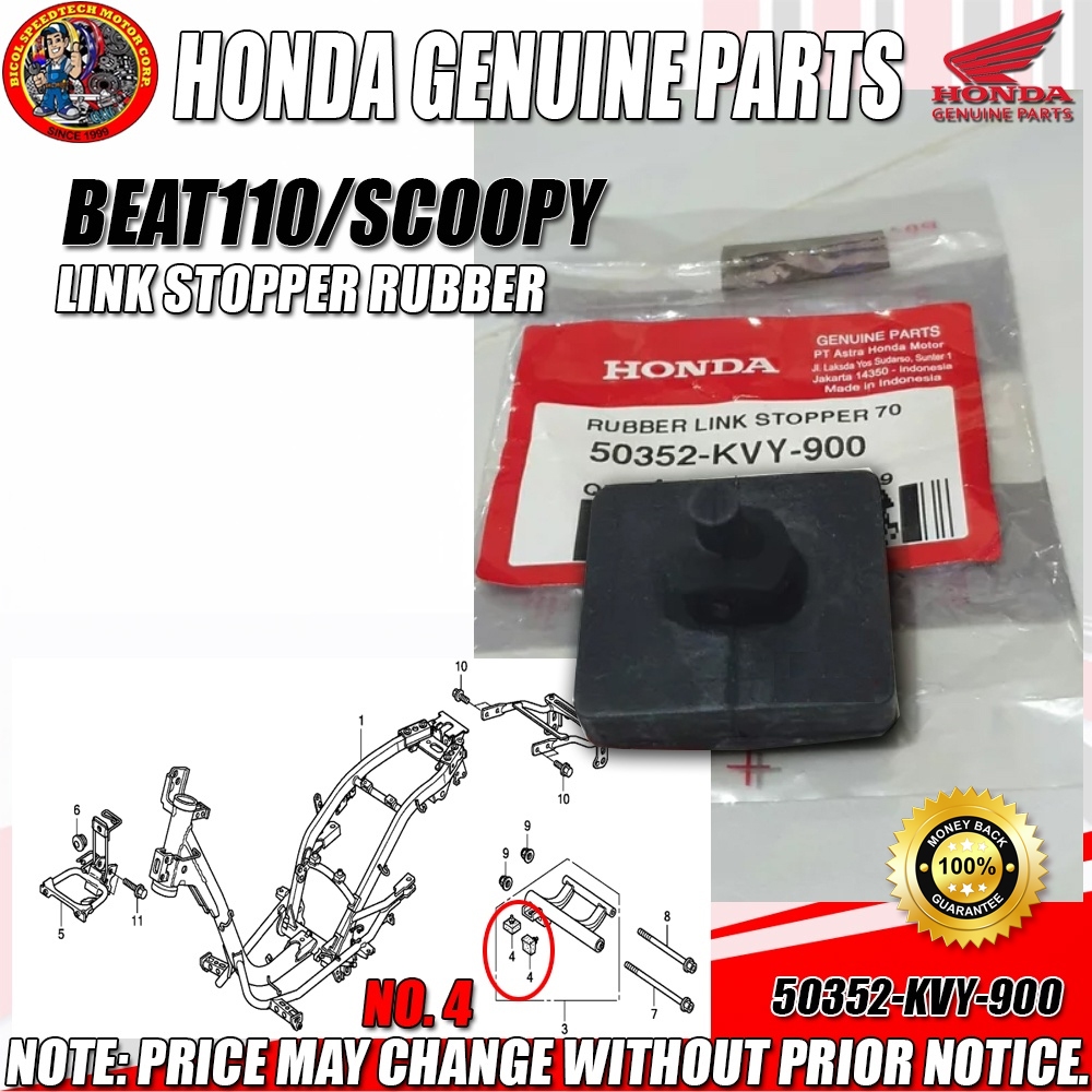 BEAT110/SCOOPY LINK STOPPER RUBBER (HPI) (Genuine: 50352-KVY-900 ...