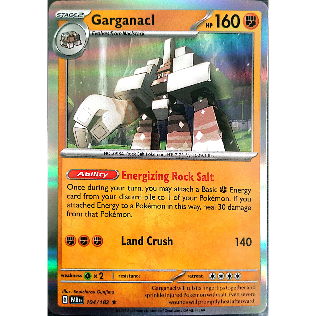 Pokemon TCG Garganacl 104/182 Paradox Rift Holo Rare | Shopee Philippines