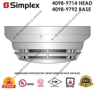 Simplex Addressable Photoelectric Smoke Detector Head & Base Included ...