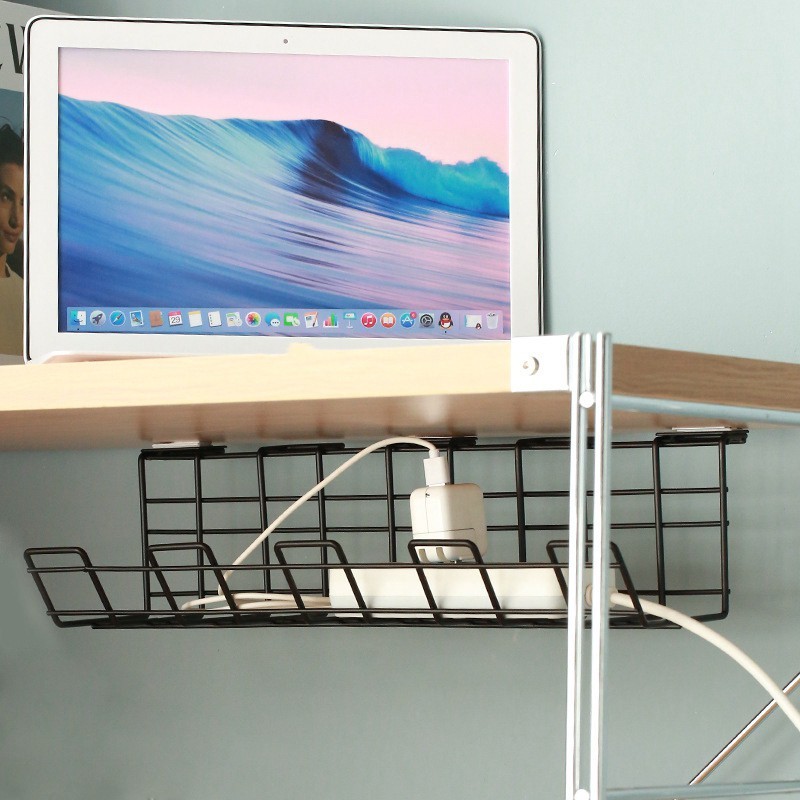 LHK Metal Wire Organizer Under Desk Neat Looking Cable Management Anti ...