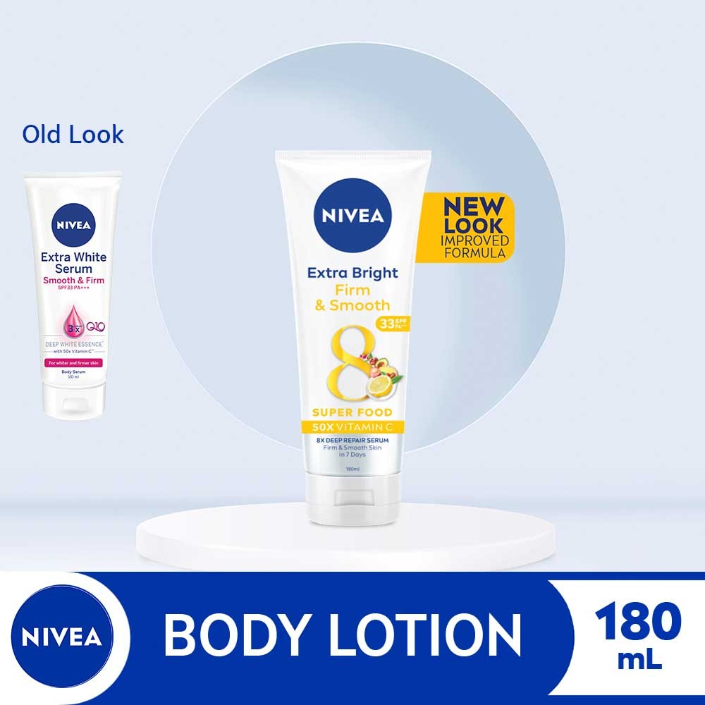 NIVEA Body Serum Extra Bright Firm and Smooth Lotion with SPF 33 PA++ ...