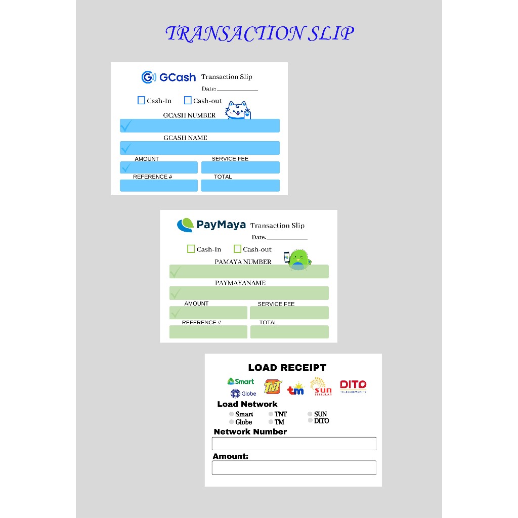 TRANSACTION SLIP 5O SHEET | Shopee Philippines