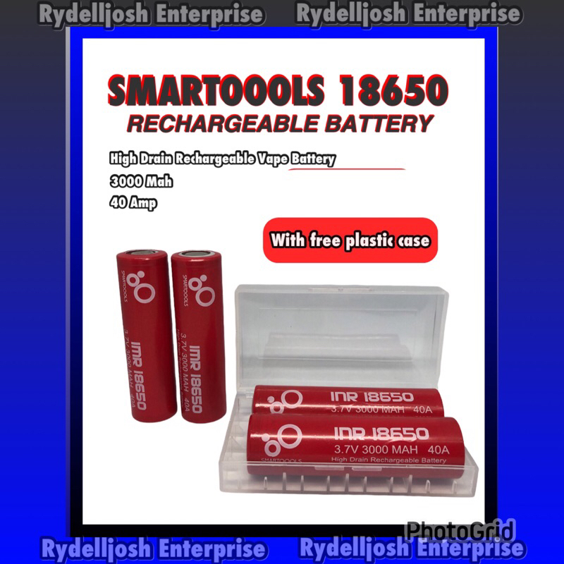 SMARTOOOLS 18650 rechargeable battery | 3.7V | 40A | 3000mah | Shopee ...