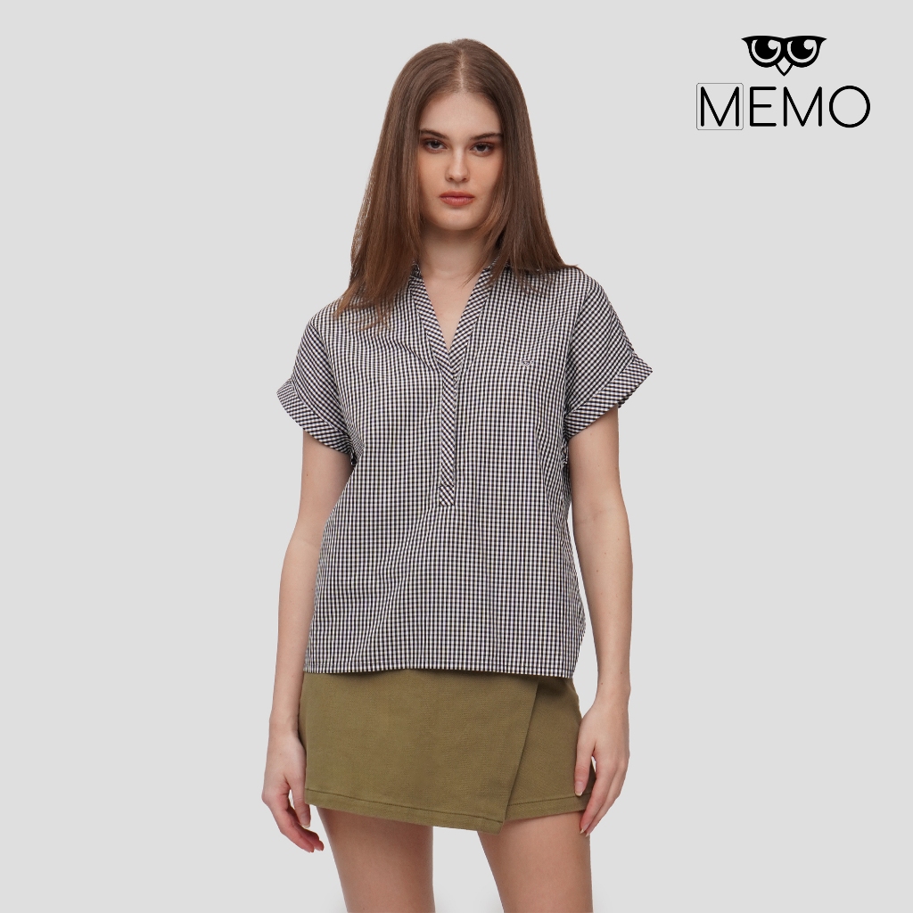 Memo Extended Sleeve Shirt For Women (Black) | Shopee Philippines