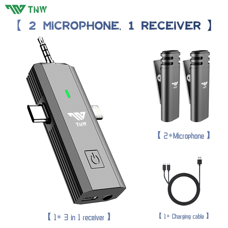 TNW Y12 Wireless Lavalier Microphone 3 in 1 with Noise Reduction ...