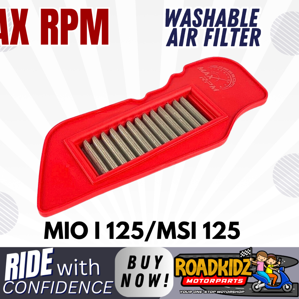 WASHABLE AIR FILTER FOR NMAX V1/V2, AEROX V1/V2, MIO I 125, MIO GEAR ...