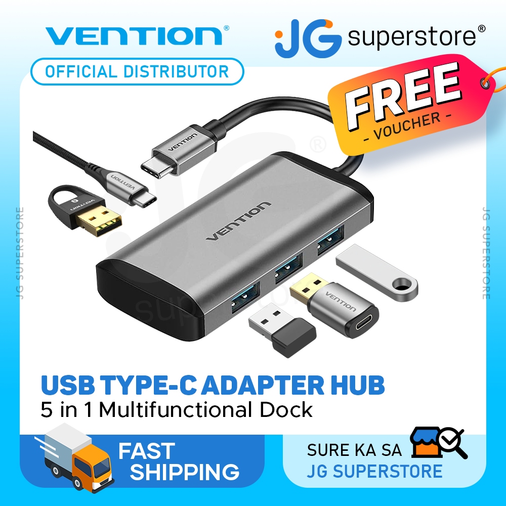 [CLEARANCE] Vention 5 in 1 USB Type-C Adapter Hub 5Gbps USB 3.0 Ports ...