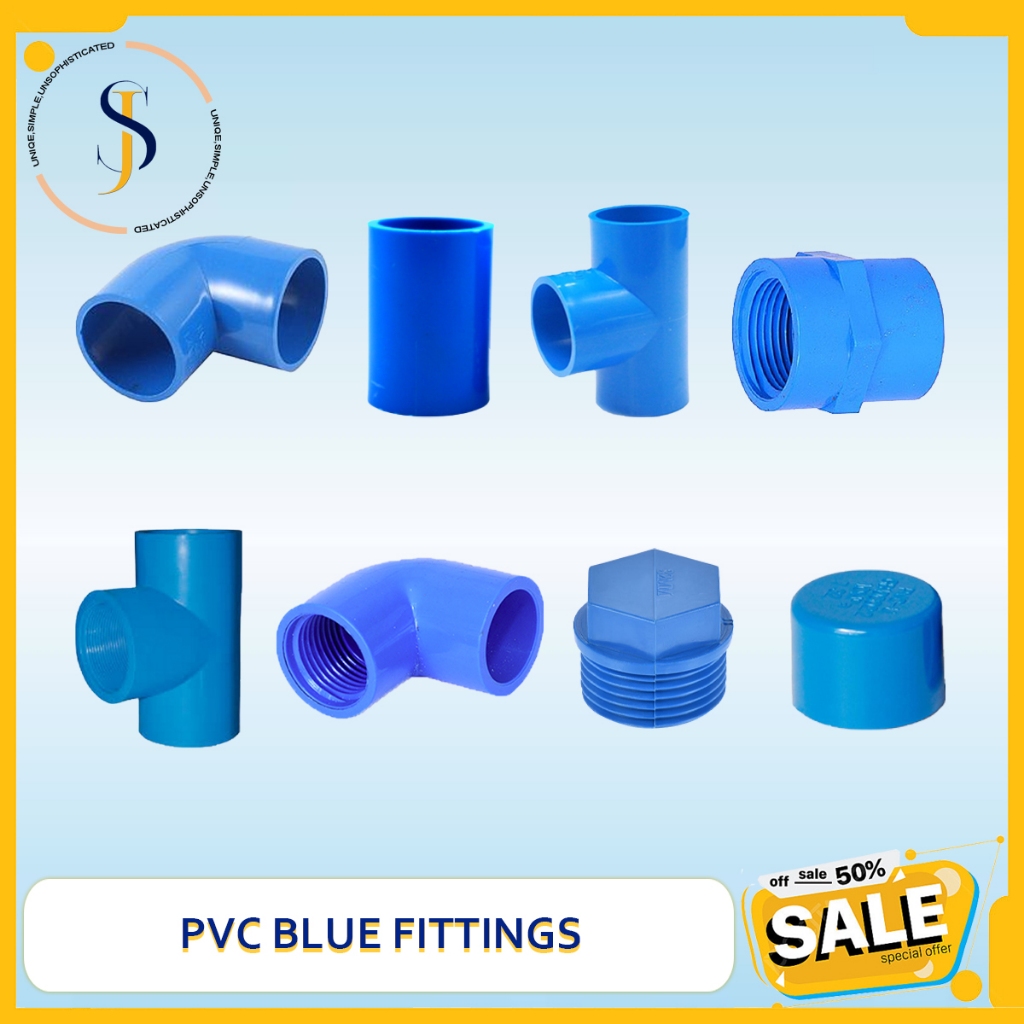 HIGH QUALITY PVC BLUE FITTINGS (1/2 , 3/4 , 1) | Shopee Philippines